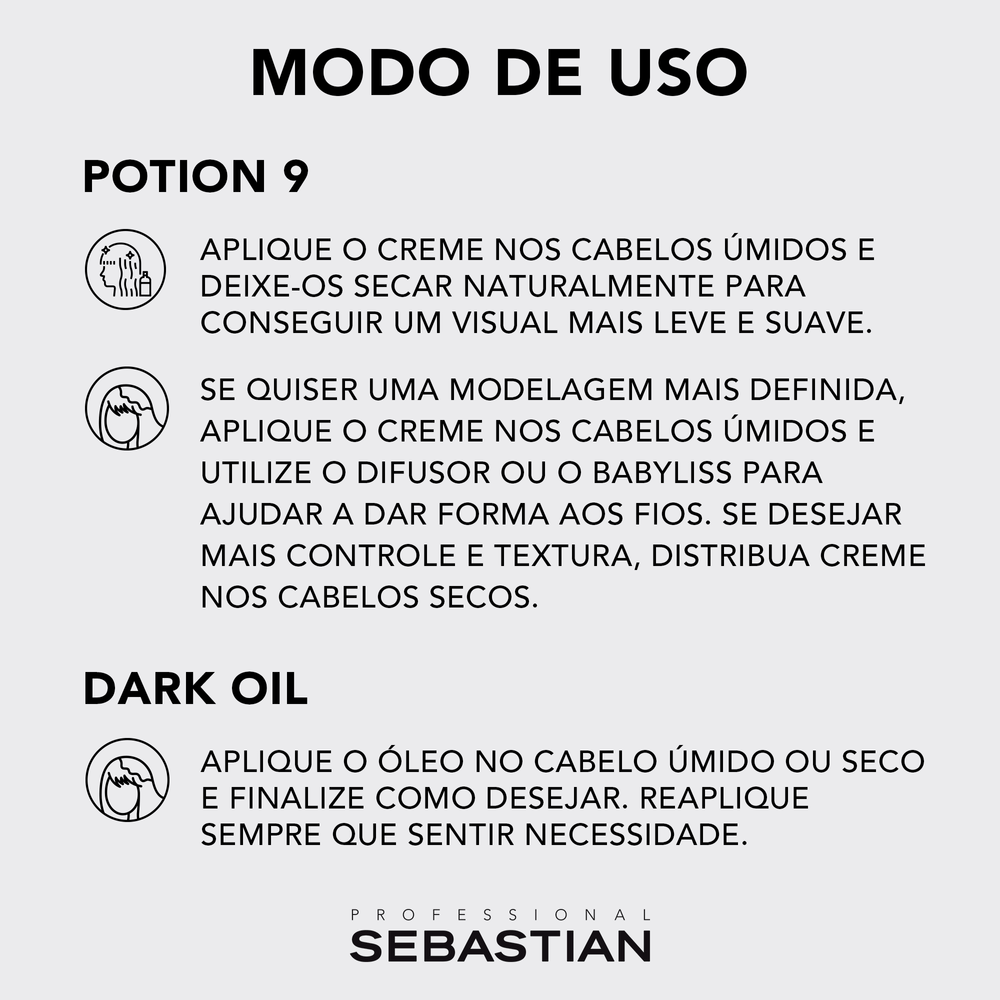 Kit Sebastian Professional Potion 9 + Dark Oil - Loja Wella